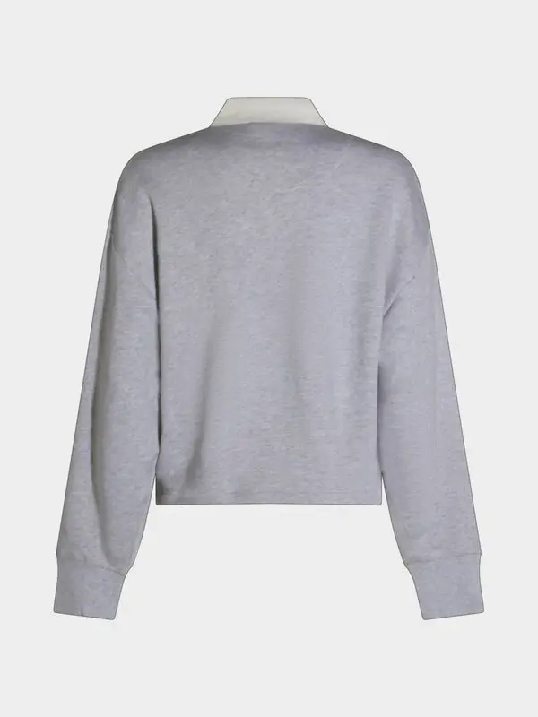 RAG&BONE Long-sleeved Cotton-blend Polo Shirt With Dropped Shoulders