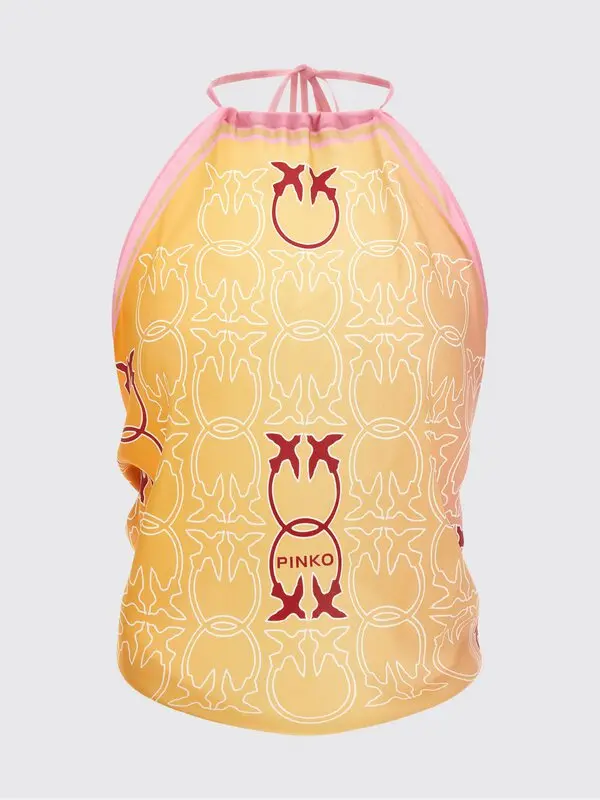 Pinko Silk Blend Top With Monogram Motif