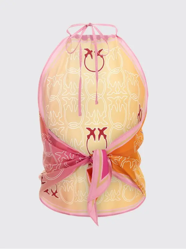 Pinko Silk Blend Top With Monogram Motif