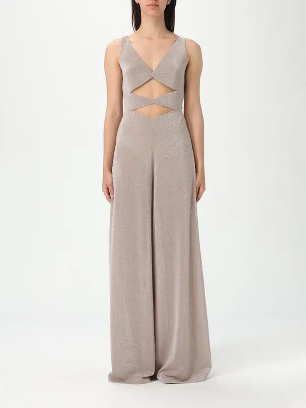 SIMONA CORSELLINI Metallic Wide Leg Jumpsuit - Pink