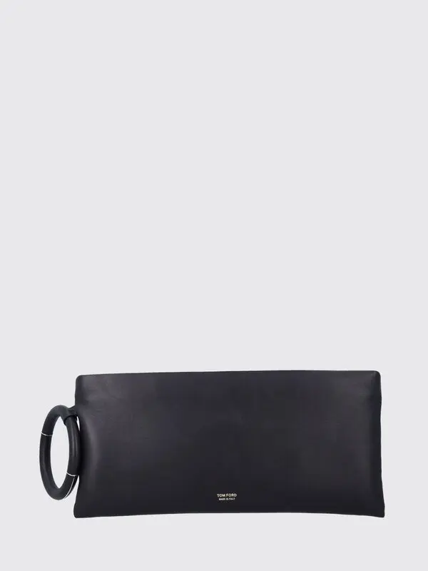 TOM FORD Aura Leather Clutch - Black