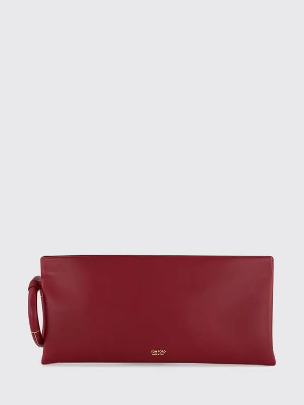 TOM FORD Aura Leather Clutch - Ruby