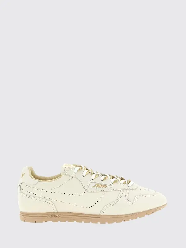 AUTRY Windspin Low Top Calfskin Sneakers With Padded Ankle - Beige