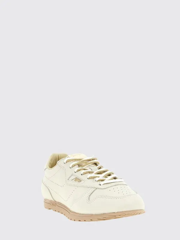 AUTRY Windspin Low Top Calfskin Sneakers With Padded Ankle - Beige
