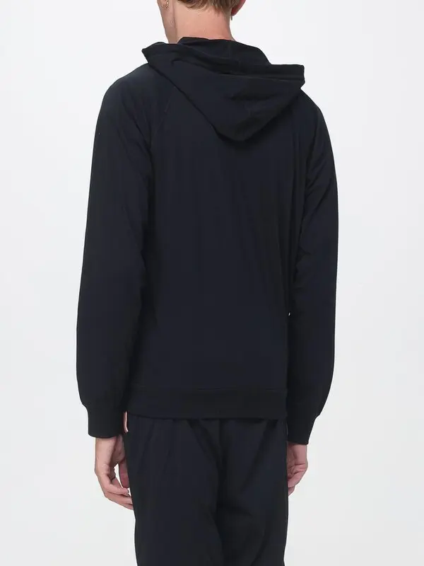 Paul Smith Zip-up Hoodie With Signature Stripe Detail - Black