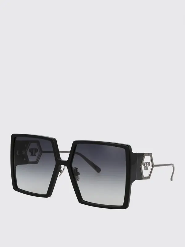 Philipp Plein Oversized Hexagonal Logo Sunglasses - Black