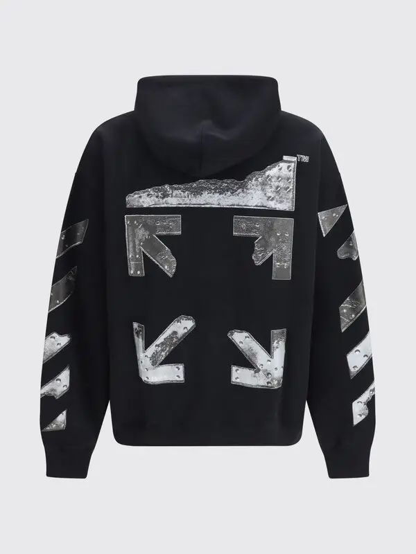 Off-White Cotton Hoodie - Black