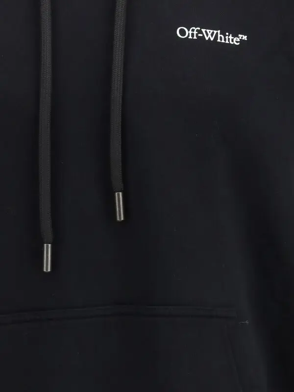 Off-White Cotton Hoodie - Black