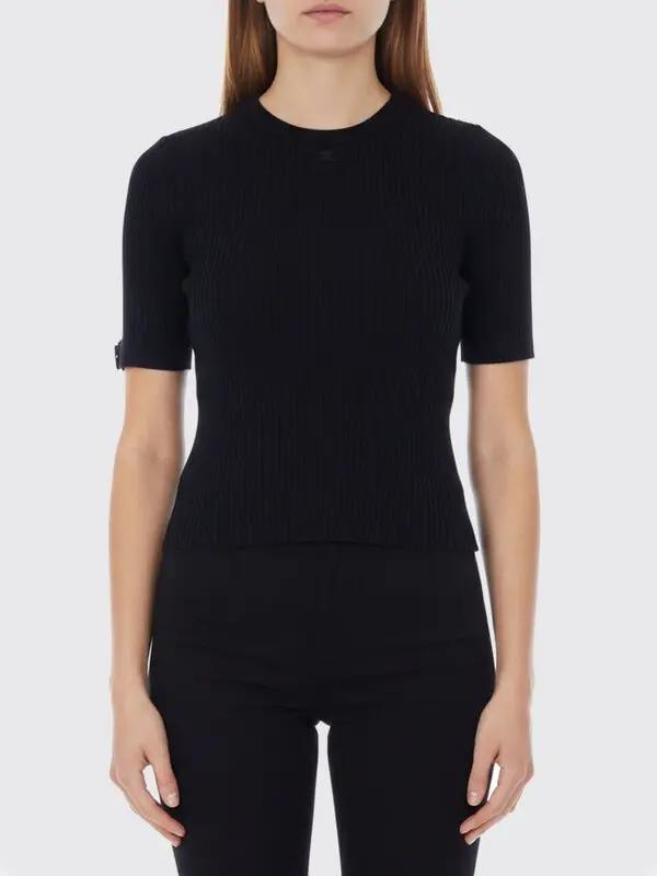 COURREGES Ribbed Viscose Cropped Top