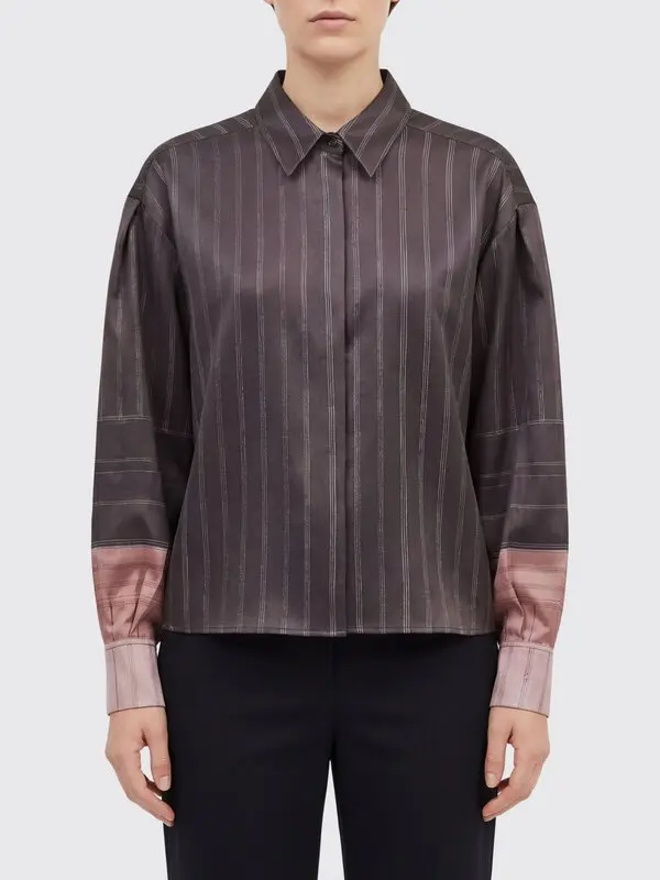ALYSI Striped Silk Shirt