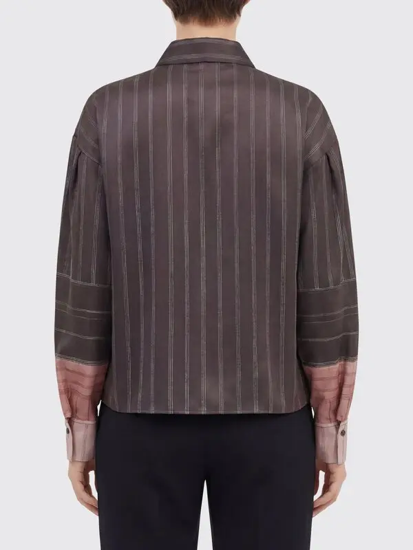 ALYSI Striped Silk Shirt