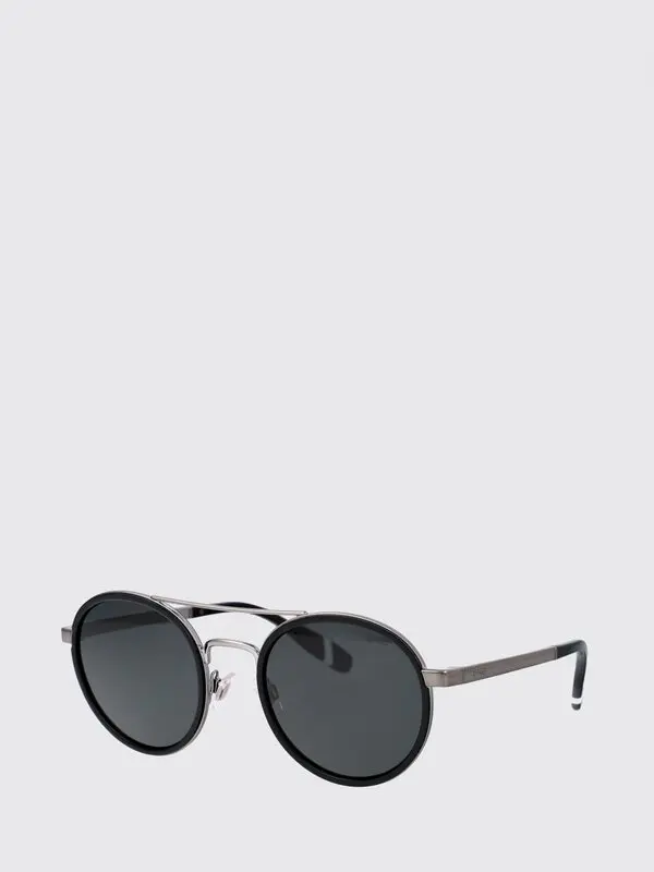 Polo Ralph Lauren Round Frame Sunglasses With Tortoiseshell Detail - Black