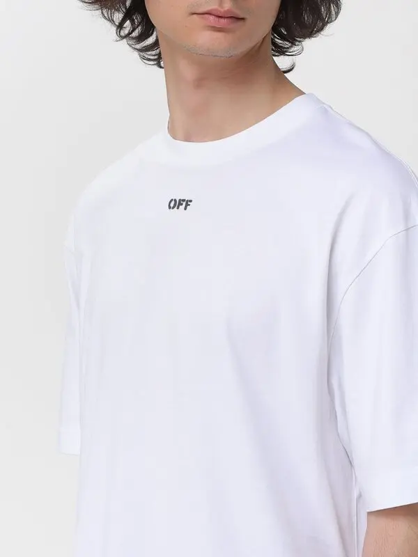 Off-White Cotton Crewneck T-shirt - Black