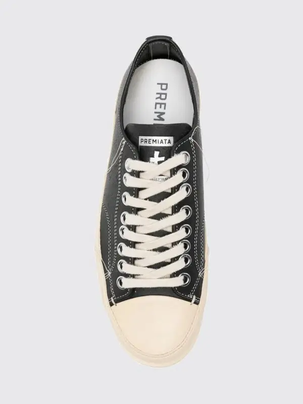 Premiata Vincent Low-top Calfskin Sneakers With Rubber Toe