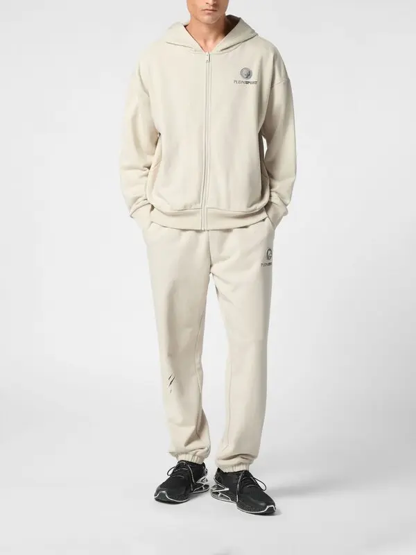 PLEIN SPORT Cotton Blend Zip-up Hoodie - Grey