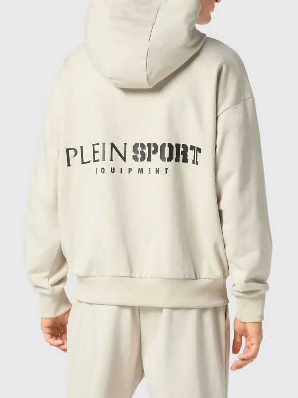 PLEIN SPORT Cotton Blend Zip-up Hoodie - Grey