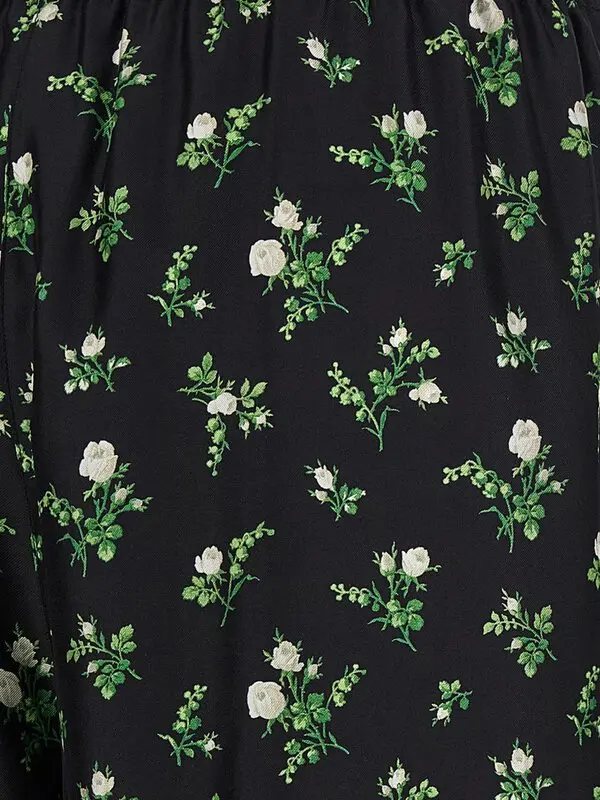 Dolce & Gabbana Floral Print Satin Palazzo Trousers