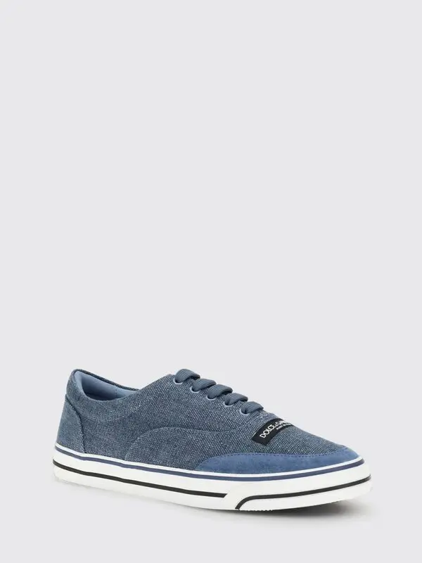 Dolce & Gabbana Canvas Lace-up Sneakers - Gnawed Blue