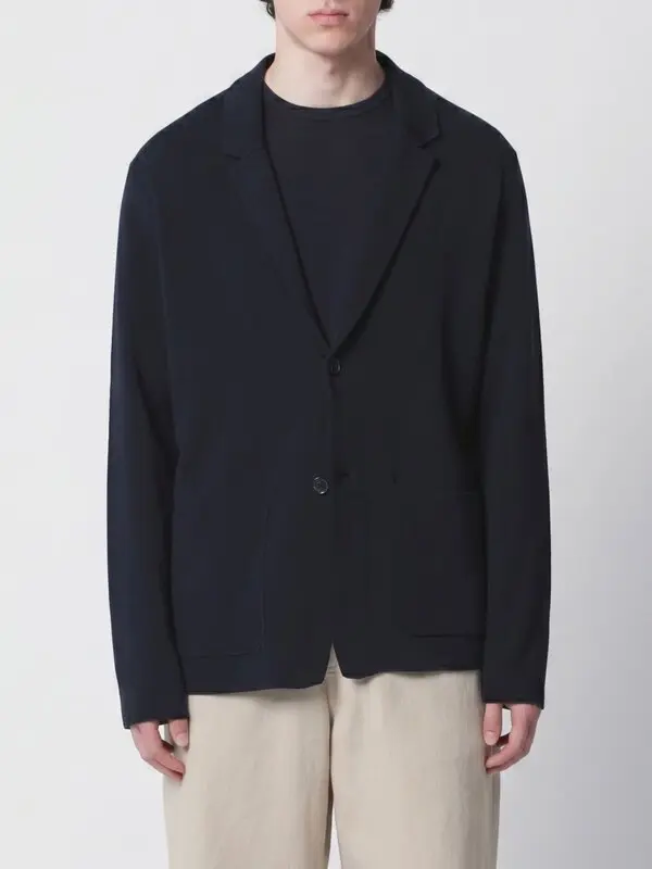ROBERTO COLLINA Single-breasted Cotton Blazer - Blue