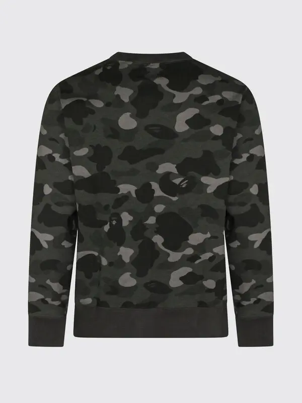 A BATHING APE Camouflage Print Cotton Sweatshirt With Logo