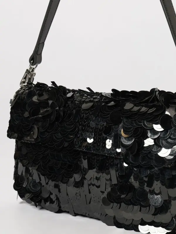 Staud Timmy Rectangular Mini Shoulder Bag With Sequins And Removable Handle