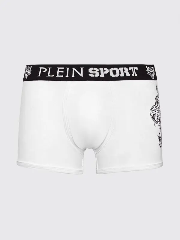 PLEIN SPORT Stretch Cotton Blend Boxer Shorts Philipp Plein - White