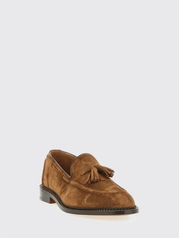 TRICKER'S Suede Calfskin Tassel Loafers - Brown