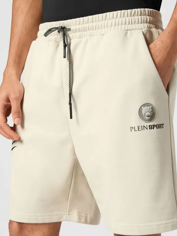 PLEIN SPORT Technical Stretch Fabric Jogging Shorts - Grey
