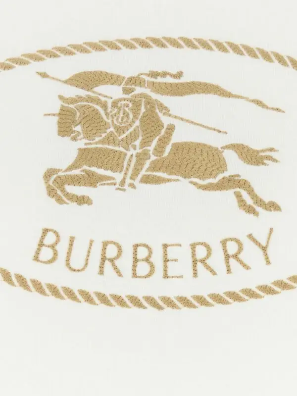 Burberry Cotton T-shirt With Equestrian Knight Logo - Beige