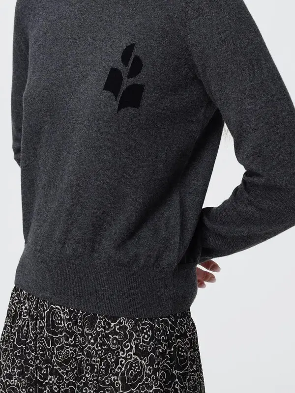 Isabel Marant Étoile Crewneck Pullover In Cotton And Wool Blend - Charcoal