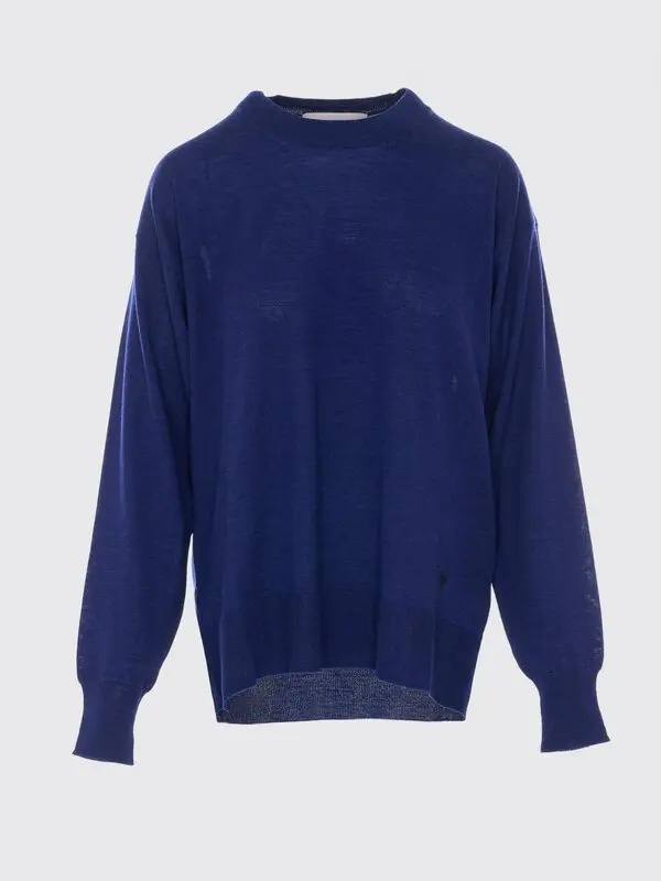 AMI Paris Wool And Silk Crew Neck Sweater - Ink