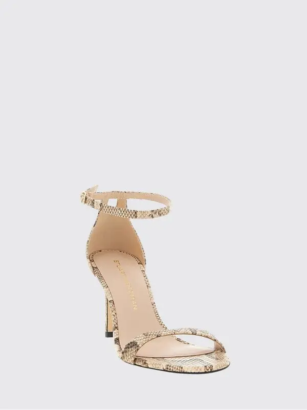 STUART WEITZMAN Python Print Leather Sandal - Pink