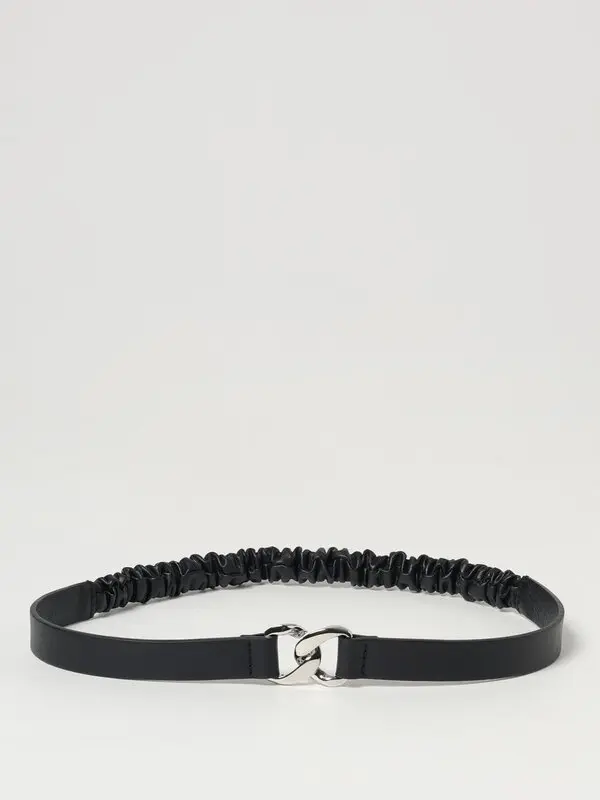 Orciani Leather Belt With Silver Tone Detail