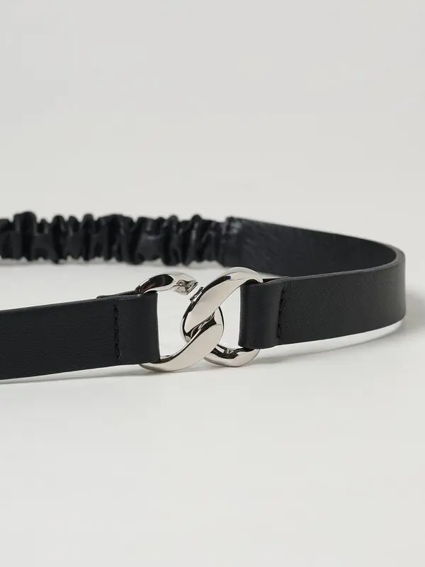 Orciani Leather Belt With Silver Tone Detail