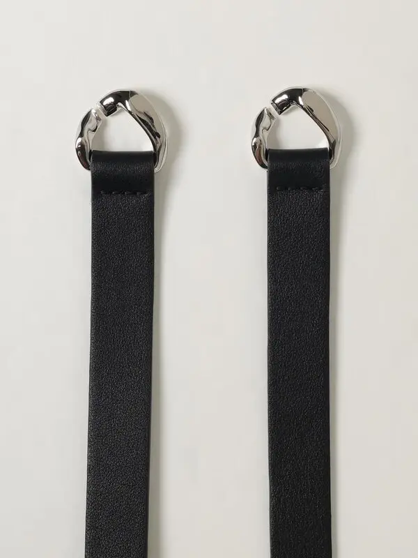 Orciani Leather Belt With Silver Tone Detail