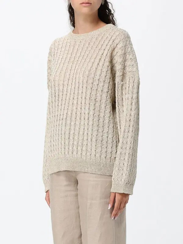 Brunello Cucinelli Open-knit Linen Crew-neck Sweater