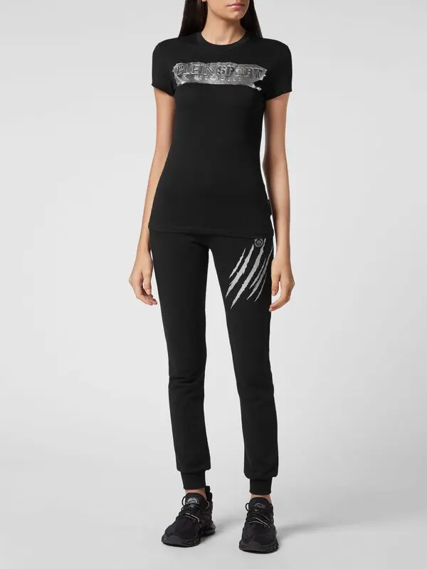 PLEIN SPORT Cotton T-shirt With Laminated Logo
