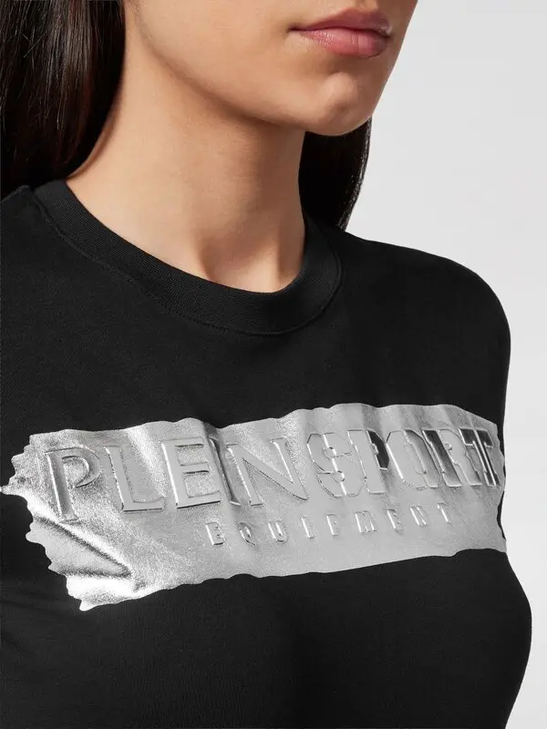 PLEIN SPORT Cotton T-shirt With Laminated Logo