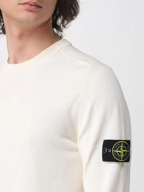 Stone Island Cotton Crew Neck Pullover - White