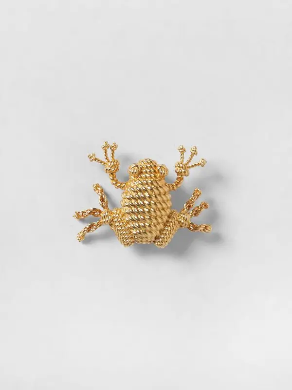 Loewe Rana -ed Brass Brooch With Engraved Logo