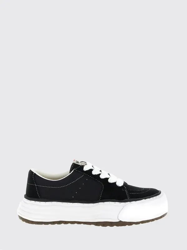 Mihara Yasuhiro Low Top Leather And Cotton Canvas Sneakers - Black