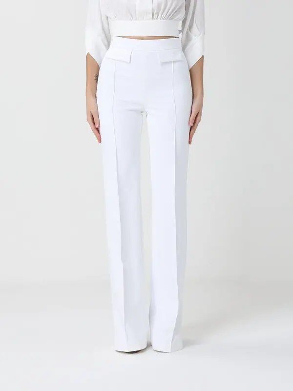 Elisabetta Franchi Crêpe Straight Trousers - Ivory
