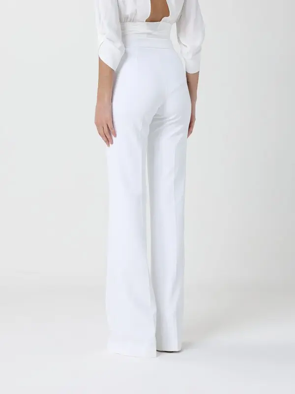 Elisabetta Franchi Crêpe Straight Trousers - Ivory