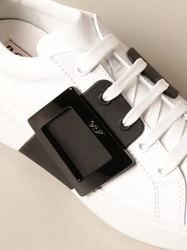 ROGER VIVIER Skate" Trainers In Leather With Signature Buckle