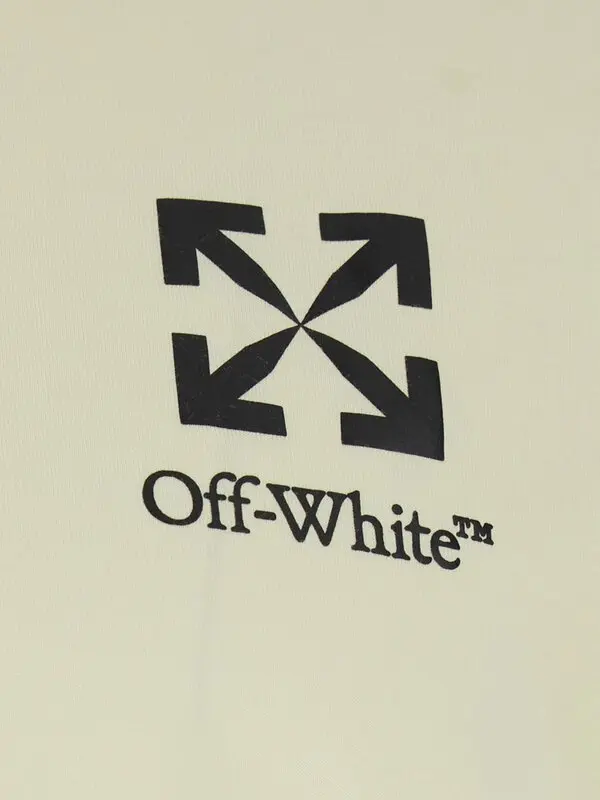 Off-White Cotton T-shirt With Arrow Logo - Yellow