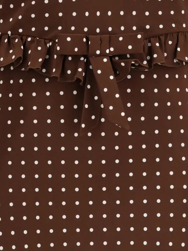 Alessandra Rich Polka Dot Silk Midi Dress