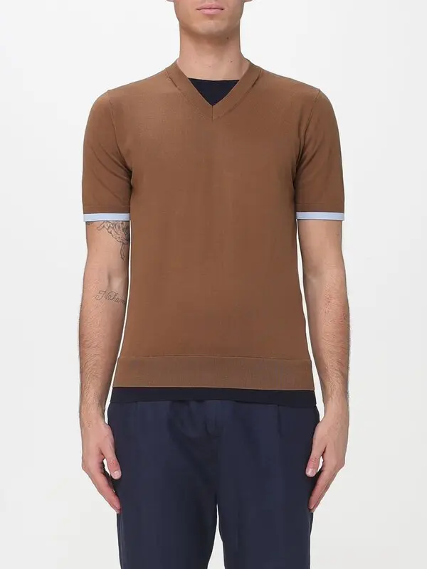 PAOLO PECORA Cotton Knit Sweater - Brown