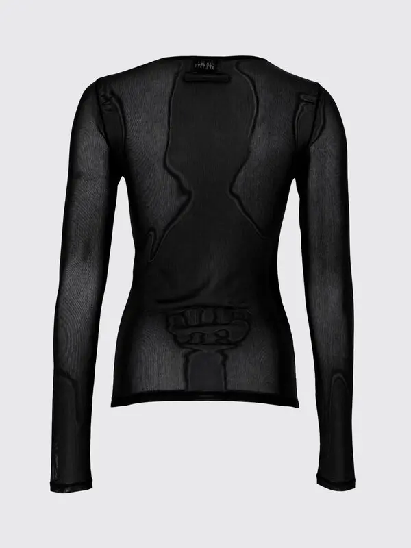 JEAN PAUL GAULTIER Crew Neck Top In Jersey - Black