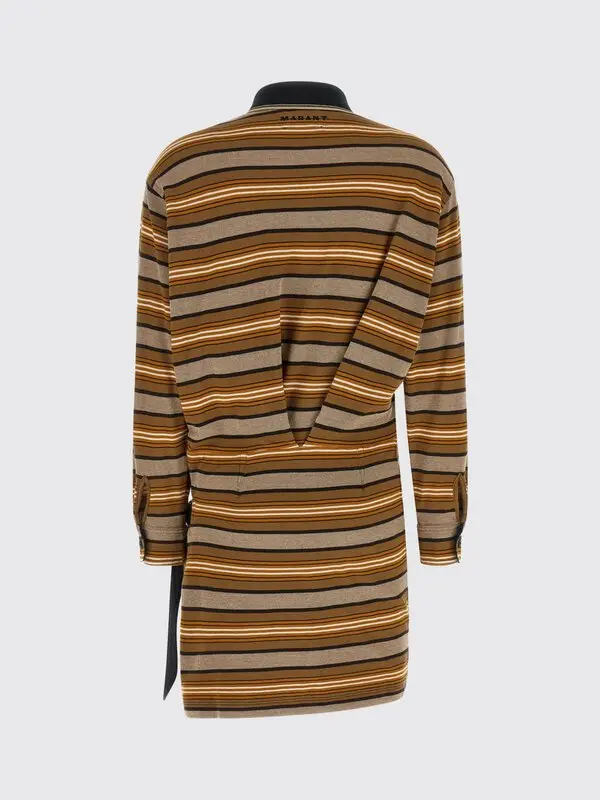 Isabel Marant Étoile Striped Cotton Polo Mini Dress - Beige