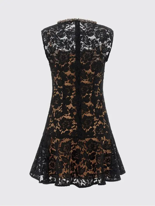 SELF-PORTRAIT Viscose Mini Dress With Rhinestones